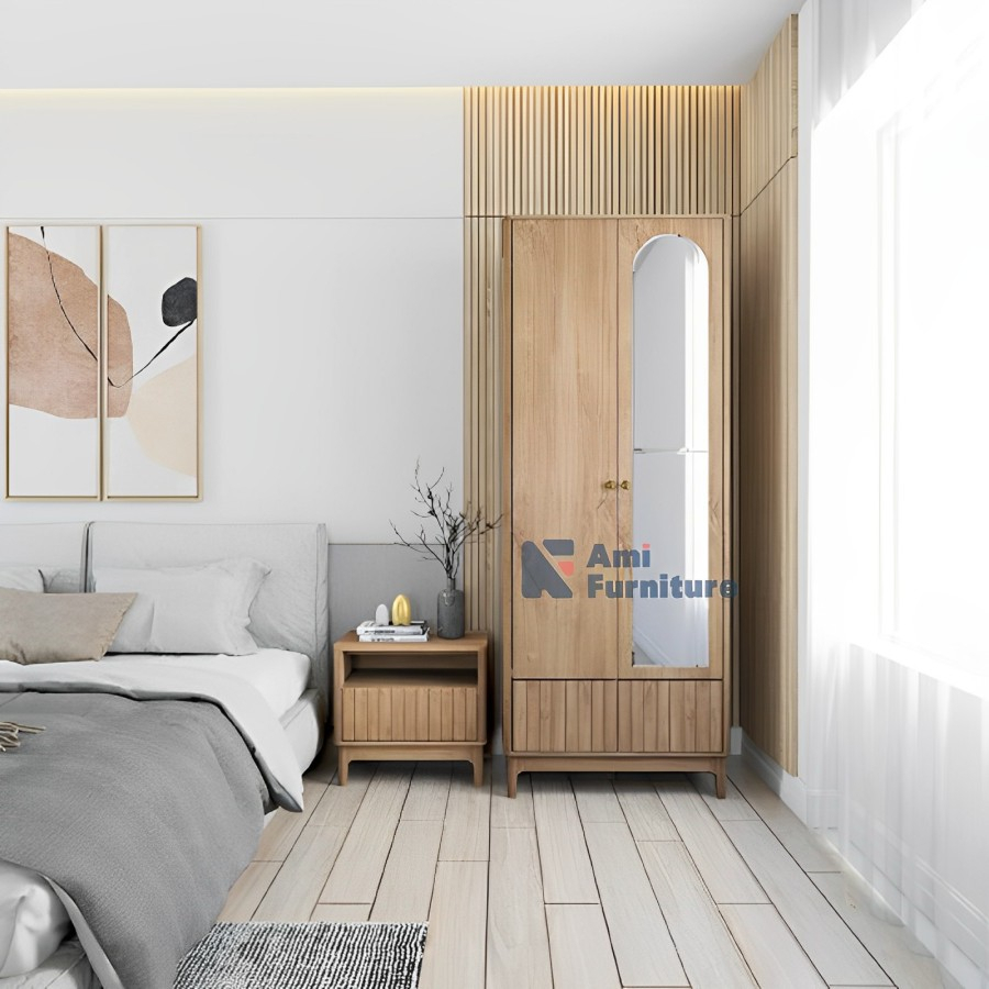 Jual lemari pakaian 2 pintu minimalis lemari baju kayu MONZA LP 200 ...