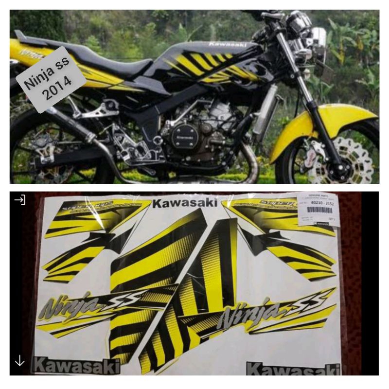 Jual STRIPING STIKER NINJA SS KUNING ZEBRA 2014 ASLI KAWASAKI FULL SET ...