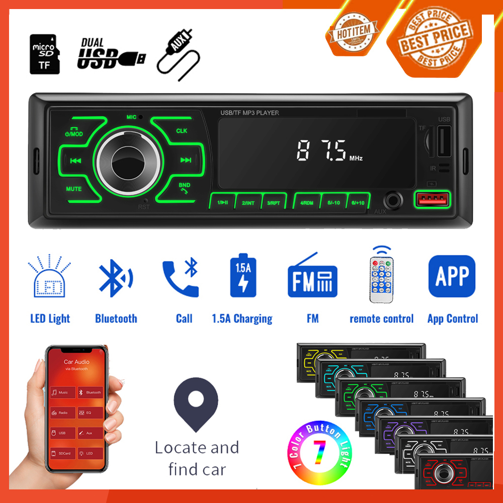 Jual Head Unit Mobil dengan App Control 1DIN Bluetooth AUX USB TF FM ...