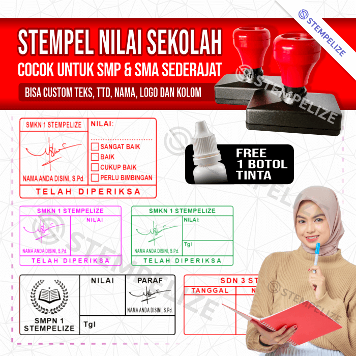 Jual Stempel Asesmen Guru Custom Free 1 Botol Tinta | Shopee Indonesia
