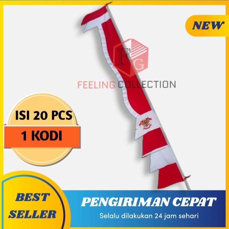 Jual Isi 20 PCS/1 kodi umbul-umbul kuda laut merah putih warna warni bendera hut kemerdekaan ri ...