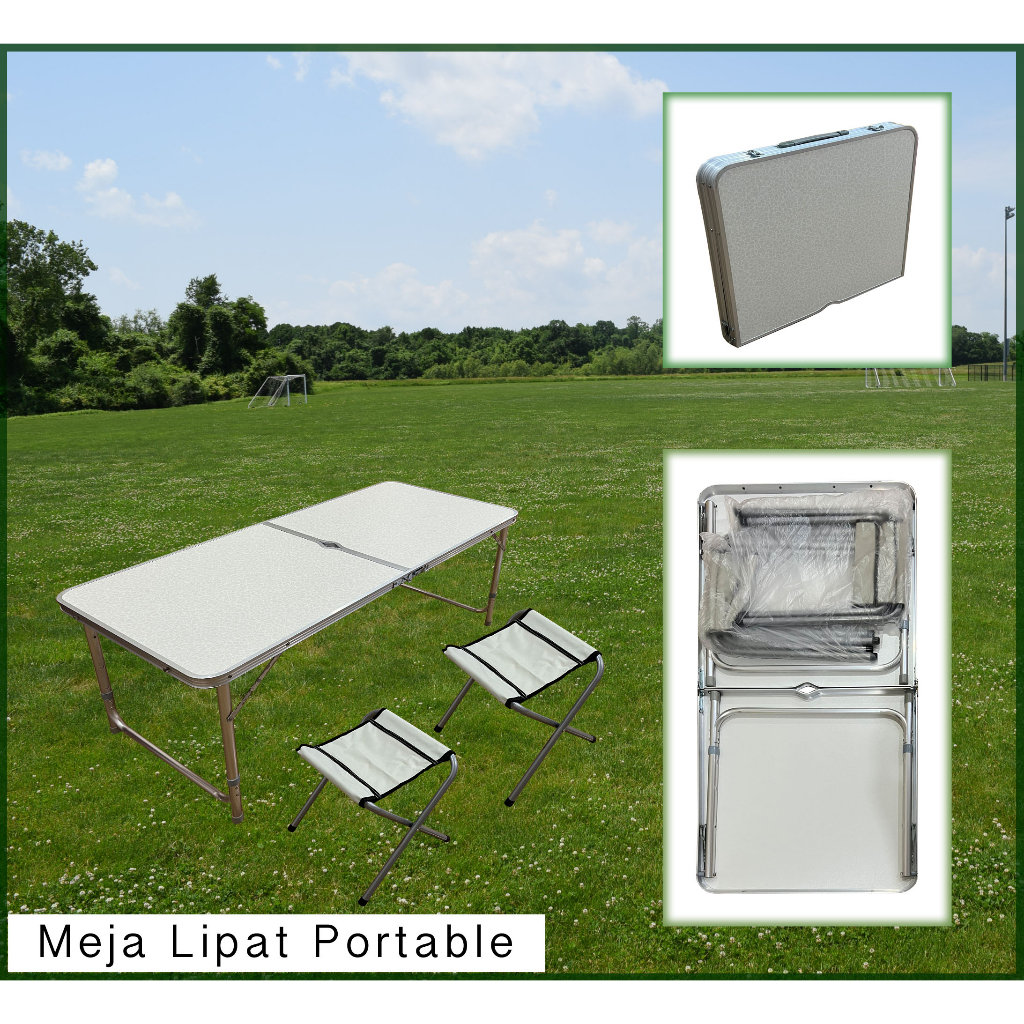 Jual Meja Lipat Meja Koper Portable Serbaguna 120cm x 60 cm + Kursi ...