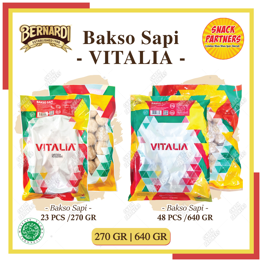 Jual VITALIA Bakso Daging Sapi Kecil Halus 48 PCS / 640 GR | 23 PCS ...
