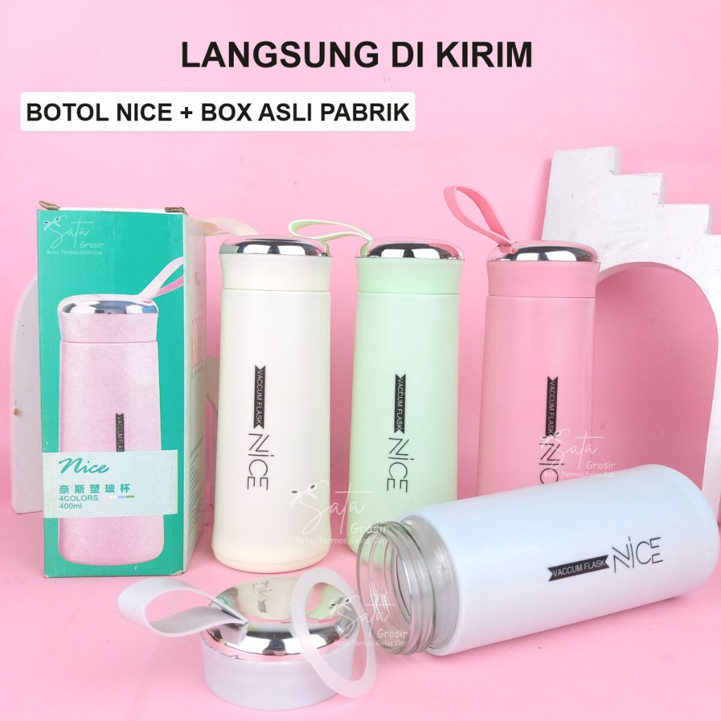 Jual (MINIM 80 pcs) BOTOL NICE BOX ASLI / BOTOL KACA NICE BOX PABRIK ...