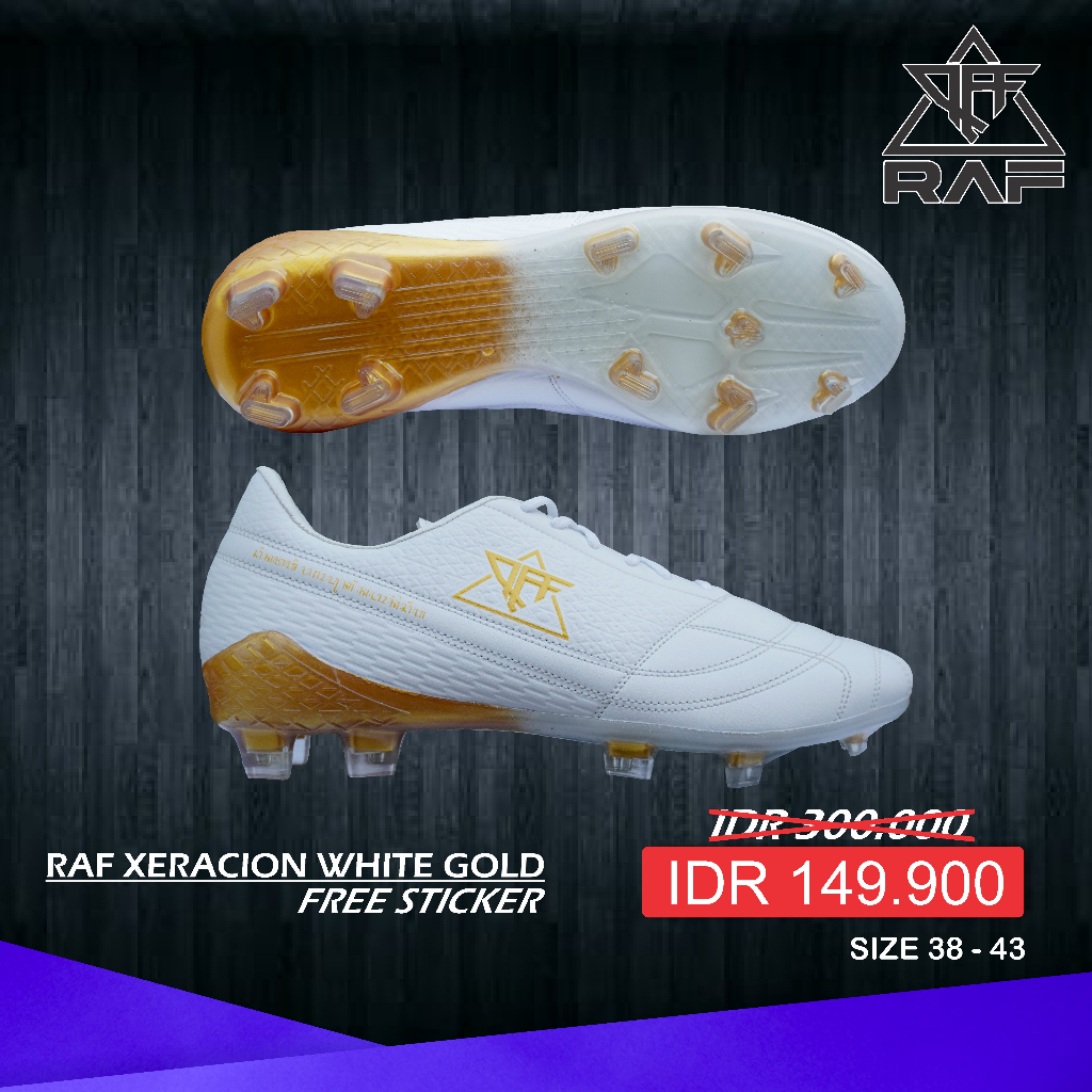 Jual SEPATU BOLA RAF XERACION WHITE GOLD ORIGINAL | Shopee Indonesia Jual SEPATU BOLA RAF XERACION WHITE GOLD ORIGINAL | Shopee Indonesia