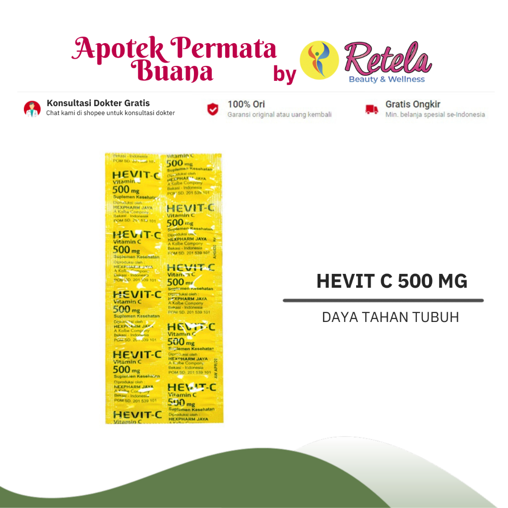Jual Hevit-C 500Mg 1 Amplop 10 Tablet | Shopee Indonesia