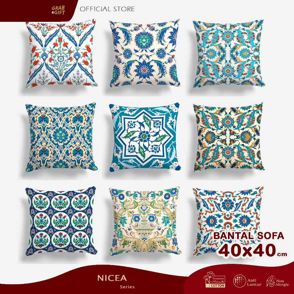 Jual Bantal Sofa Print Motif Nicea Abstrak Turkish 40X40 cm | Shopee ...