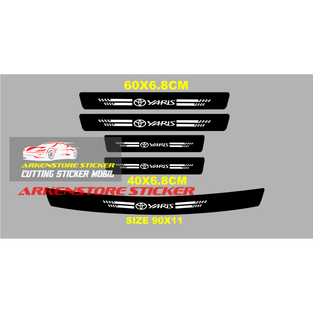 Jual 5pintu sticker sill plate carbon 3d mobil yaris sticker karbon 3d ...