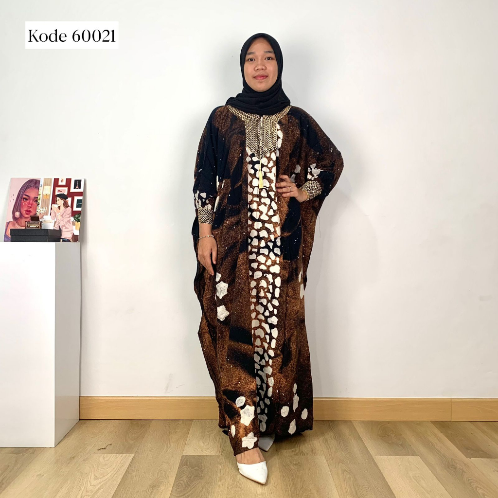 Jual 60021 LONGDRESS BATIK PREMIUM KAFTAN DASTER BATIK BAHAN SANTUNG ...