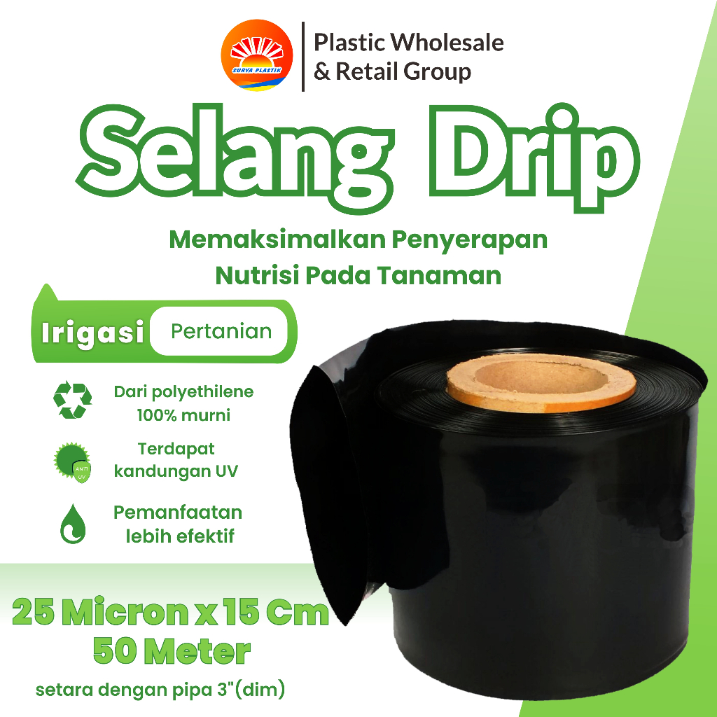 Jual Selang Drip 25 micron 3 dim 50 meter - 3inch | Shopee Indonesia