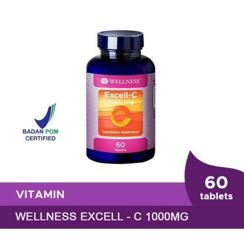 Jual WELLNESS excell C 1000mg 60 tablet vitamin C | Shopee Indonesia