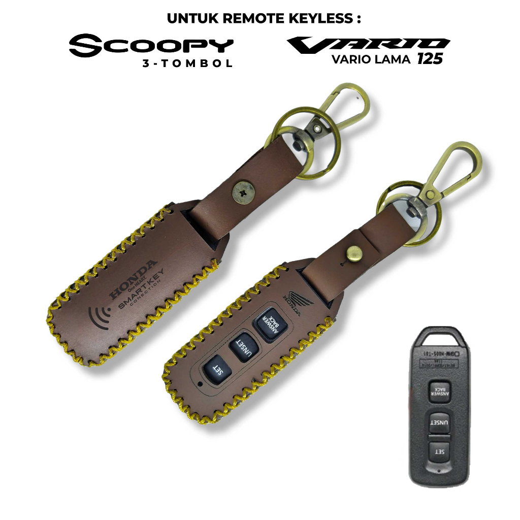 Jual Cover Sarung Remote SCOOPY 3 Tombol Keyless Smart Key Gantungan ...