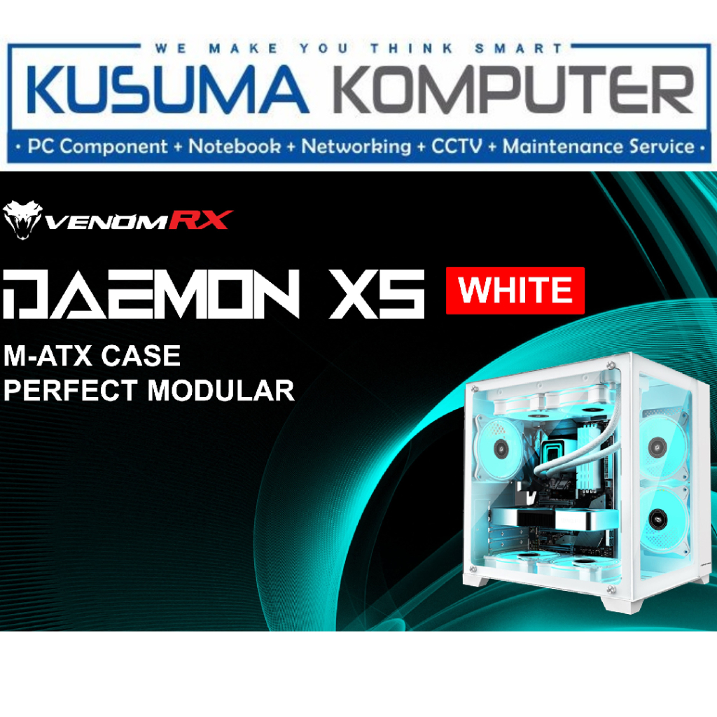Jual Venomrx DAEMON XS WHITE Micro ATX Casing Gaming PC | Shopee Indonesia