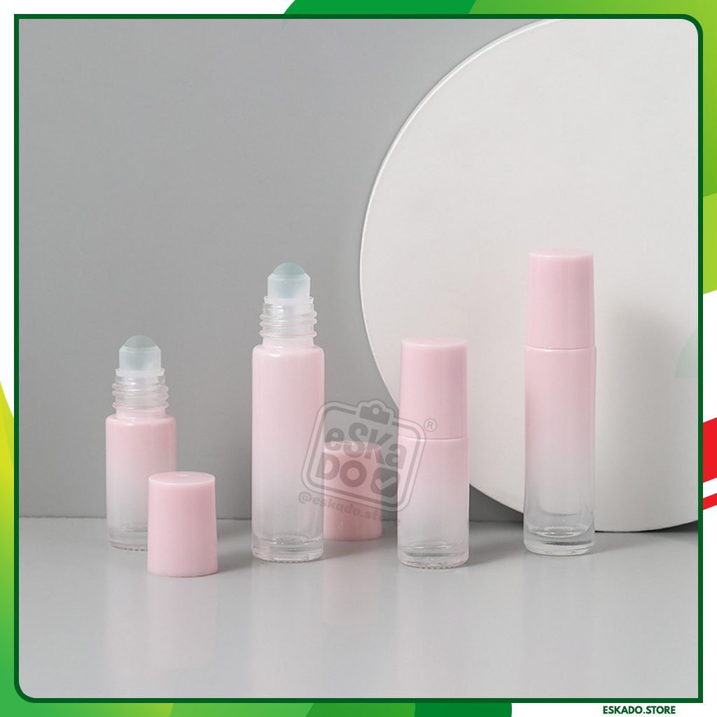 Jual Botol Kaca Roll on Kosong / Pink Glass Roller Bottle 5 ml / 10 ml ...