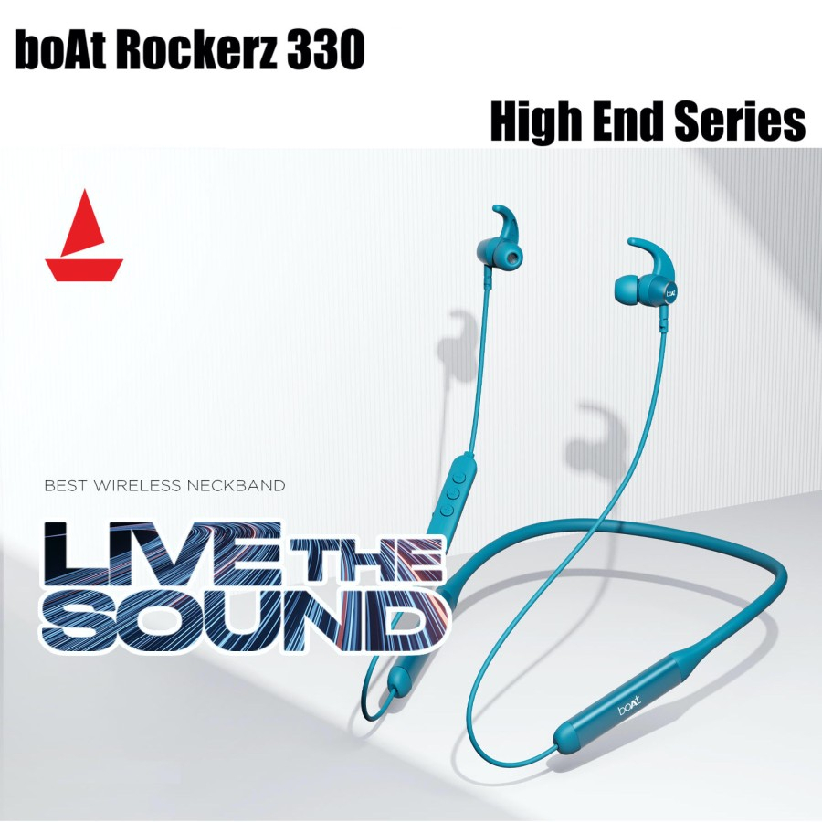 Jual boAt Rockerz 330 Bass Headset Bluetooth Earphone Silicone Neckband ...