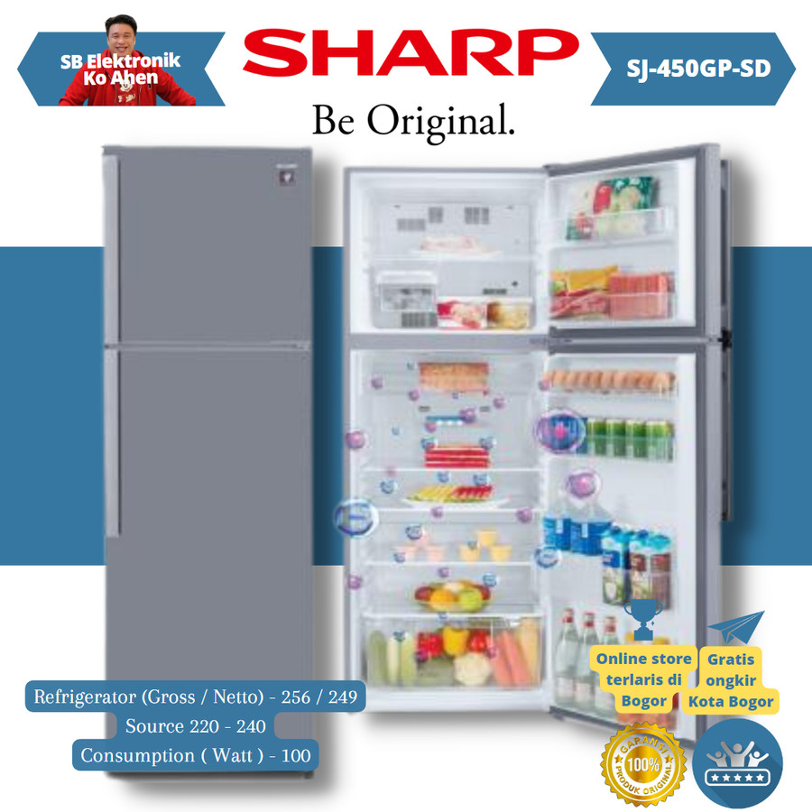 Jual SHARP SJ-450GP-SD Big Kirei Series Kulkas 2 Pintu 352 L | Shopee Indonesia