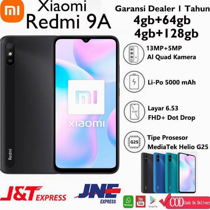 Jual [COD]Xiaomi Redmi 9a RAM 4GB/128GB layar 6.52 inci 4G Baterai ...