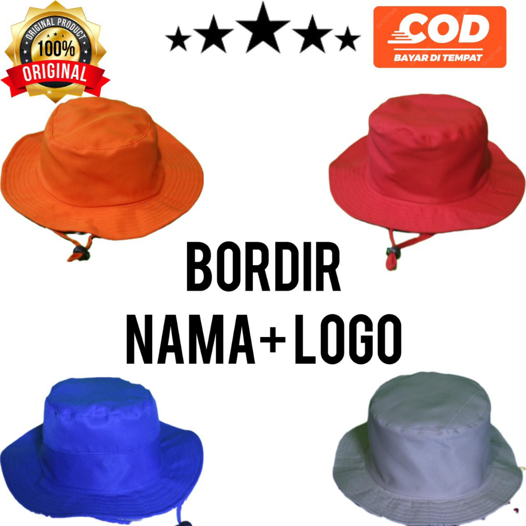 Jual topi rimba pria topi rimba bordir logo topi rimba bordir nama topi ...