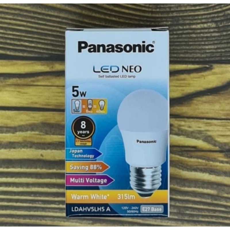 Jual Lampu Led 5 Watt Warm White / Cahaya Kuning Panasonic Neo | Shopee ...