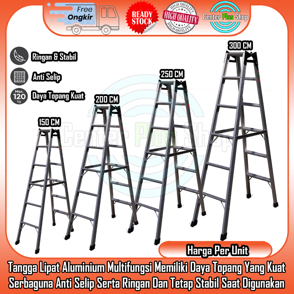 Jual [Instant] Ladder Aluminium Lipat Ganda Tukang Bangunan Renovasi ...