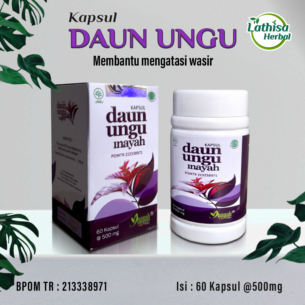 Jual Kapsul daun ungu BPOM obat wasir ambein | Shopee Indonesia
