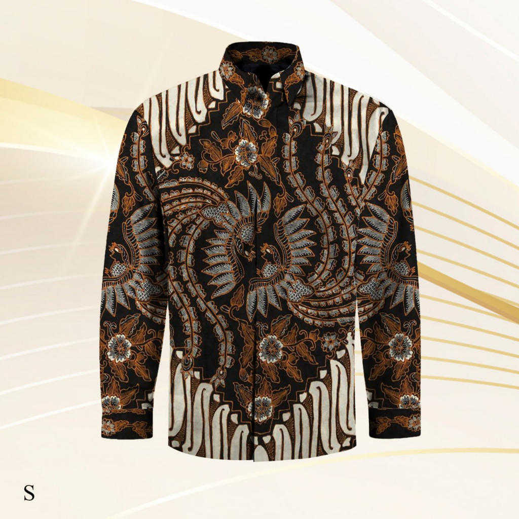 Jual Kemeja pria lengan panjang jumbo batik tulis pola polosan hitam ...