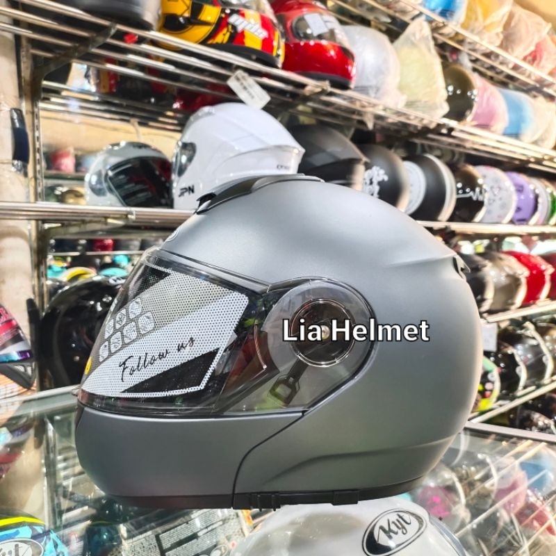 Jual helm modular zeus 3050 polos matt titanium / helm zs3050 matt titanium / helm zeus 3050 ...