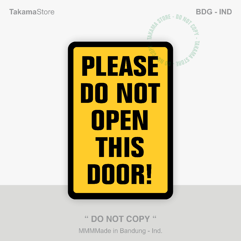 Jual Please do not open this door sign - Size 20cm x 30cm - Alumunium ...