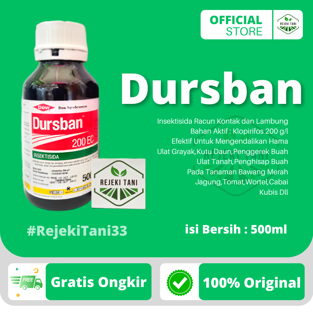 Jual Insektisida DURSBAN 200 EC 500ml Racun Kontak dan Lambung Untuk ...