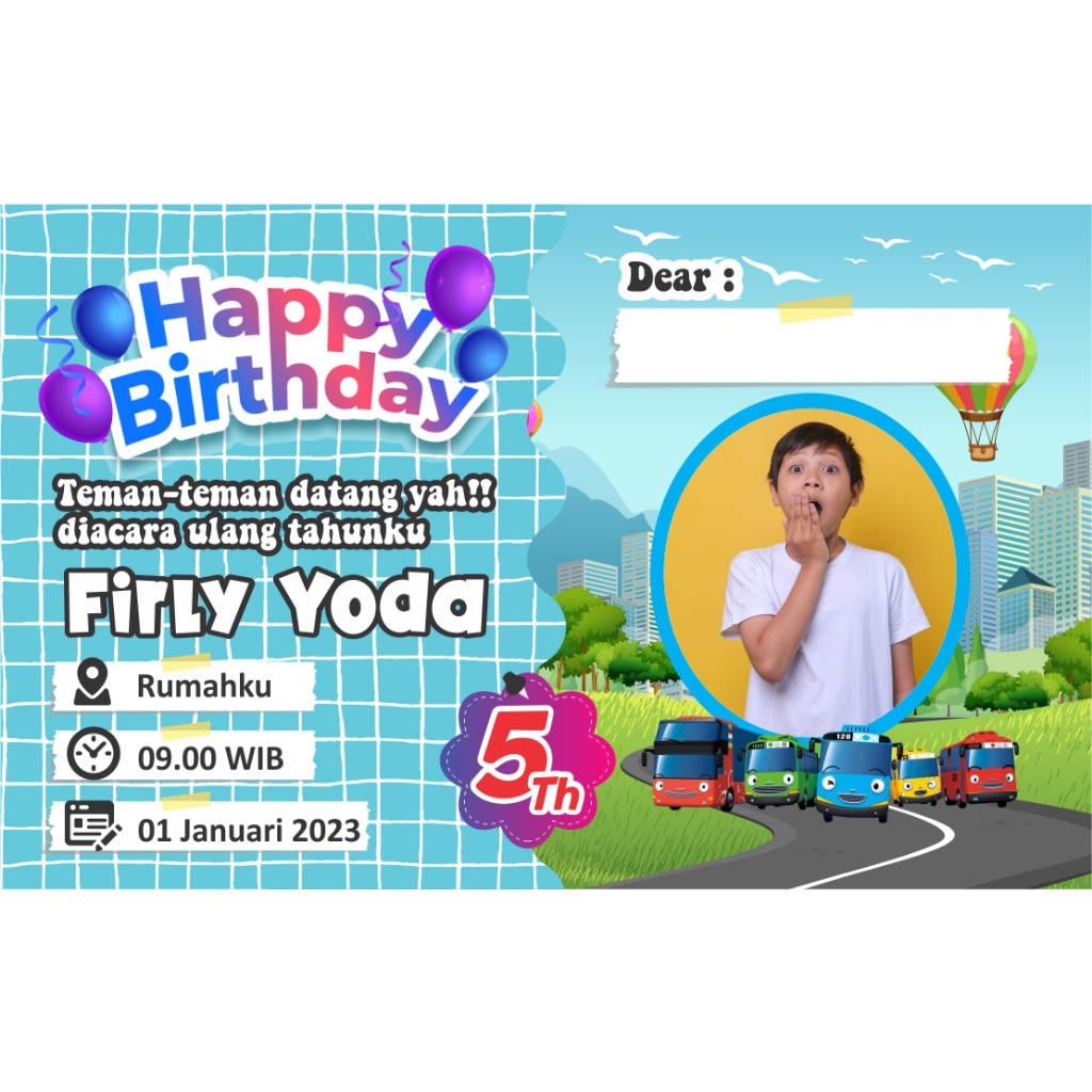 Jual Kartu Undangan Ulang Tahun Anak Free Desain Isi 50 Pcs | Undangan Ultah Anak | Kartu ...