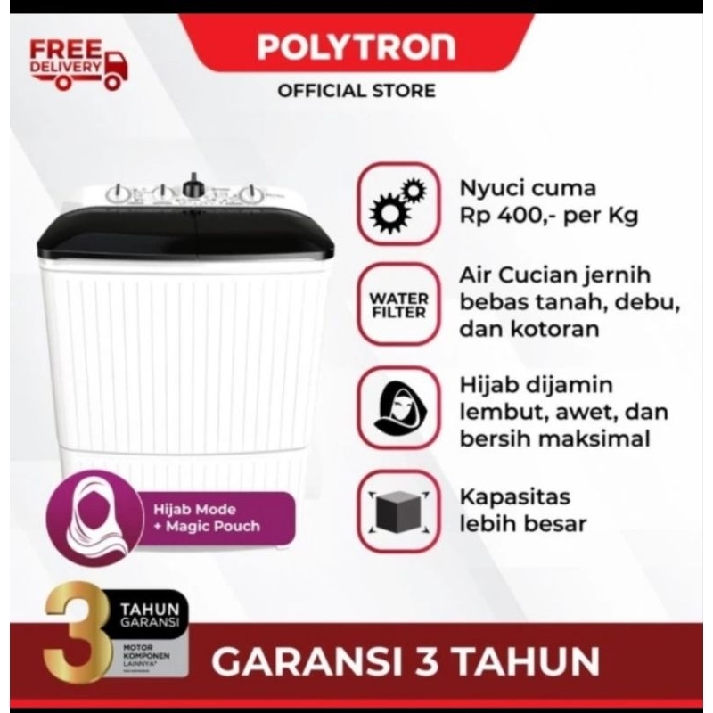 Jual Mesin Cuci Polytron 10kg PWM 1082B / 1082X | Shopee Indonesia