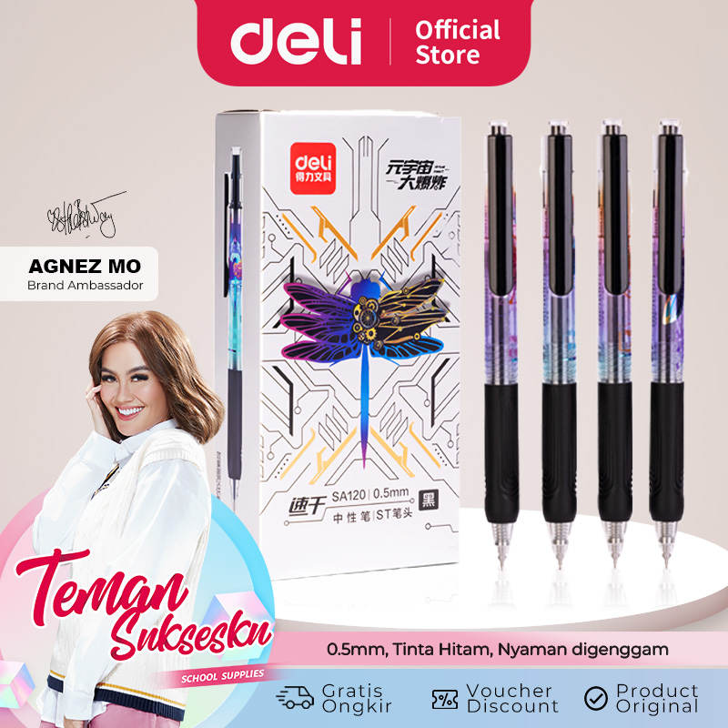 Jual Deli Pulpen Gel / Gel Pen 0.5mm Transparan SA120 1 pcs | Shopee ...