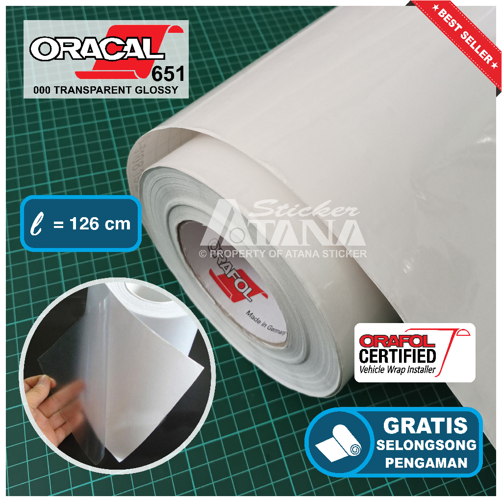 Jual Skotlet Putih Bening Transparan Glossy Doff Oracal 651 Stiker Clear Tembus Pandang Gloss ...