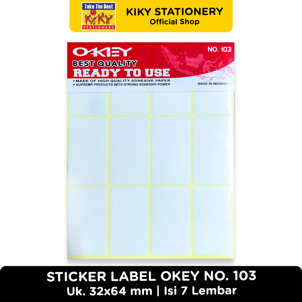 Jual OKEY Sticker Label No. 103 - Isi 7 Lembar/Pak | Shopee Indonesia