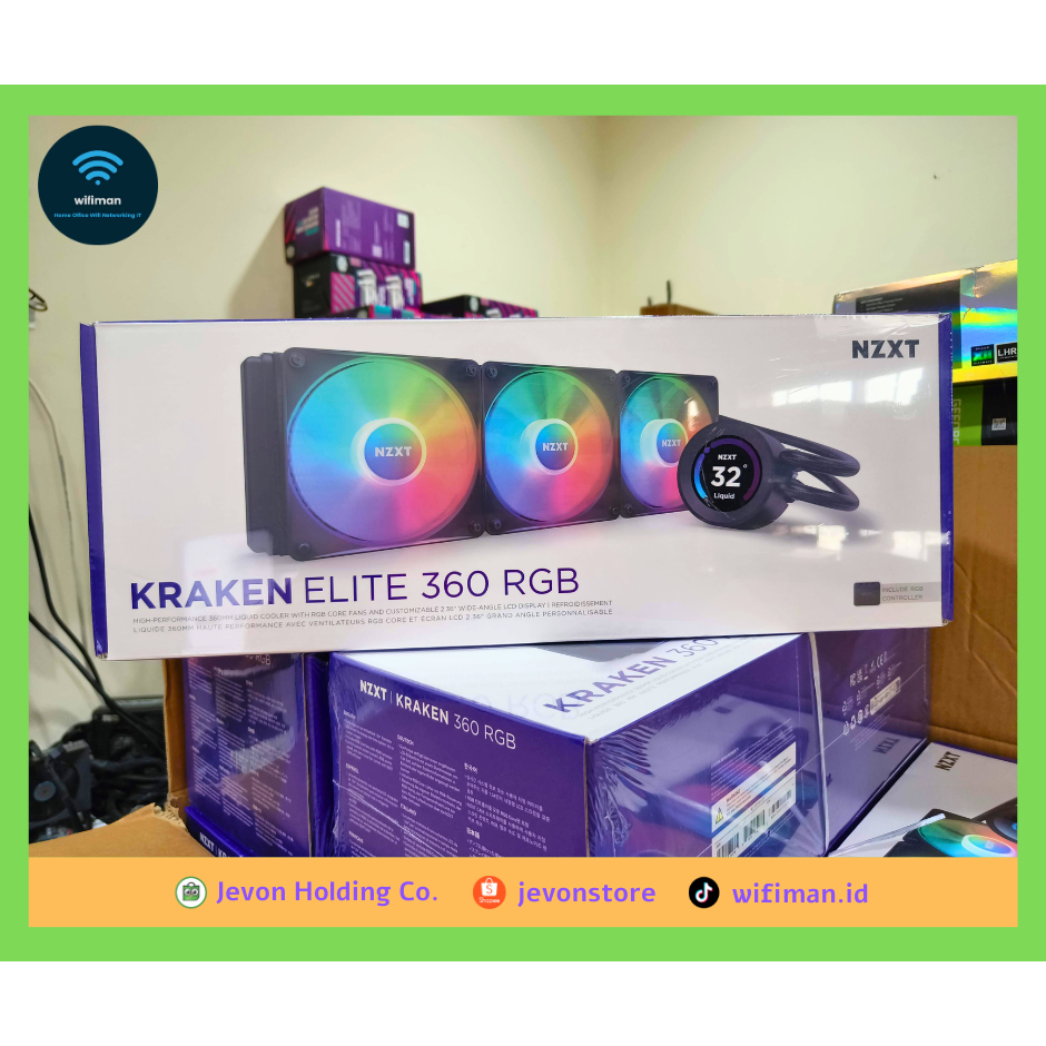 Jual NZXT Kraken Elite 360 RGB LCD AIO Black White Hitam Putih 360mm ...