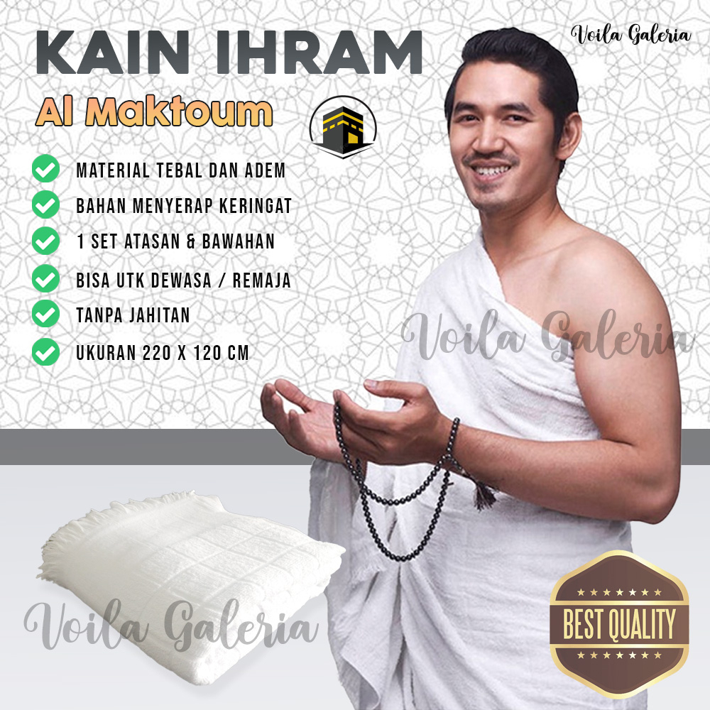 Jual Kain Ihrom Jumbo Pria Dewasa 1 SET Perlengkapan Haji Umroh Manasik ...