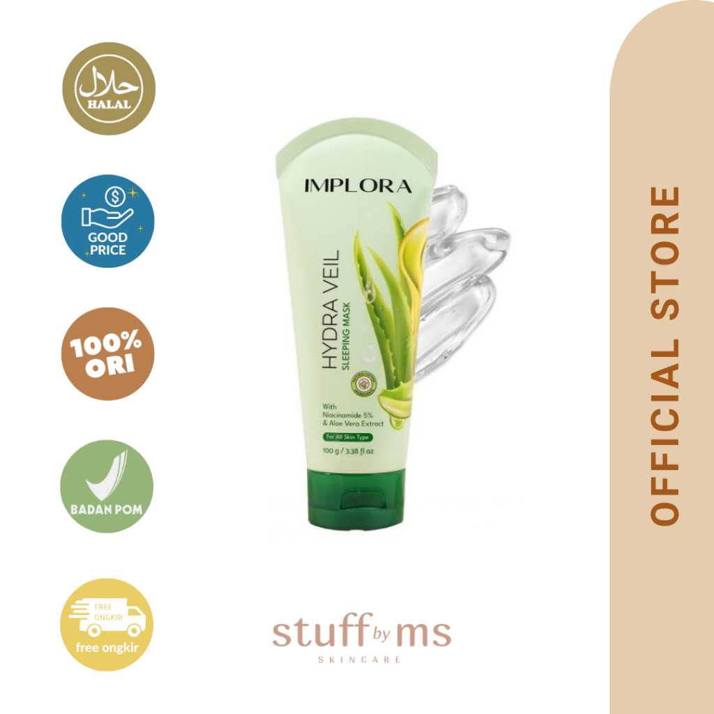 Jual Implora Hydra Veil Sleeping Mask With Niacinamide 5% & Aloe Vera Extract 100g | Shopee ...