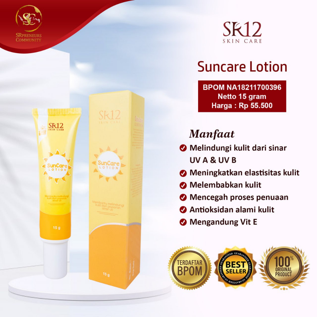 Jual SR12 Sun Care BPOM / Suncare SPF 25++ / Sunscreen Wajah BPOM ...