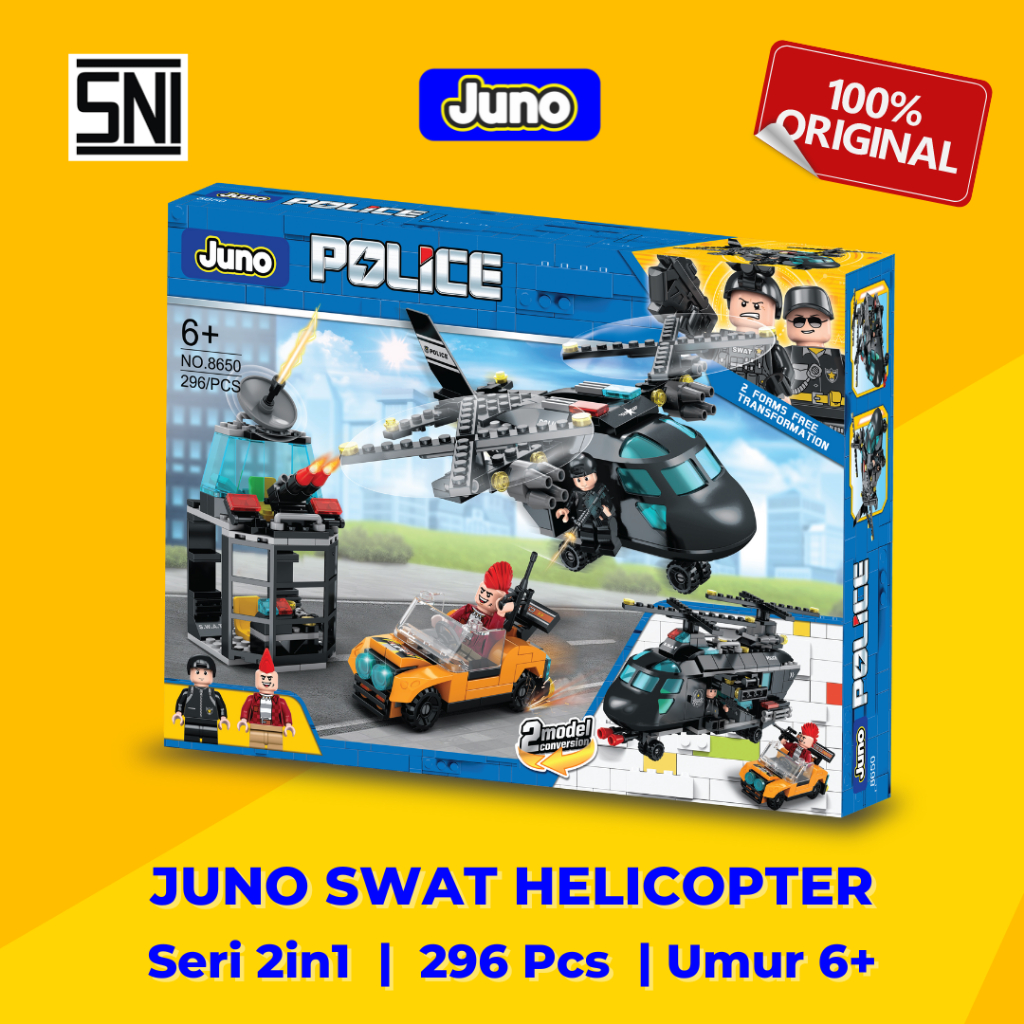 Jual [Juno Toys] Juno 8650 Mainan Balok / Bricks Markas Helikopter ...