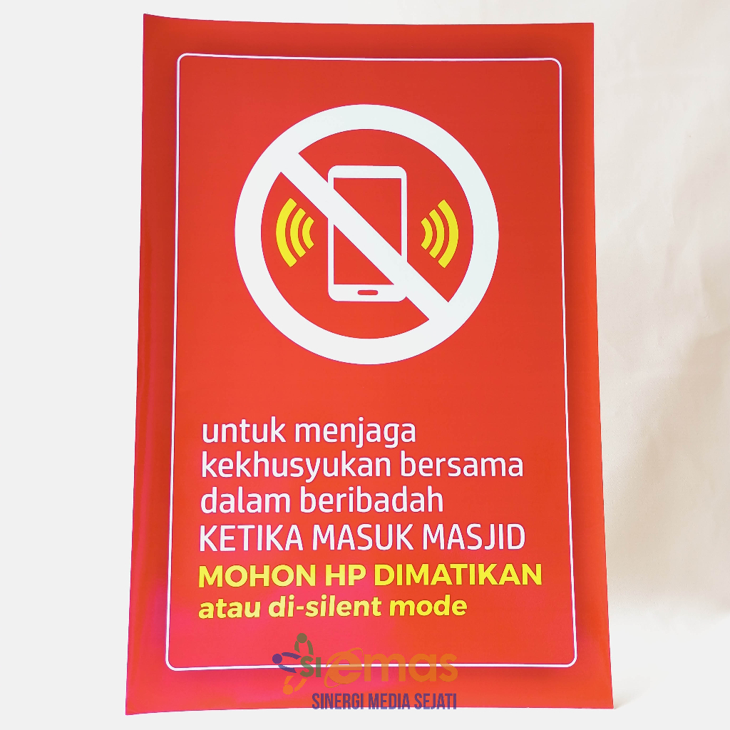 Jual Poster Peraturan | Poster Matikan HP saat Masuk Masjid | Poster ...