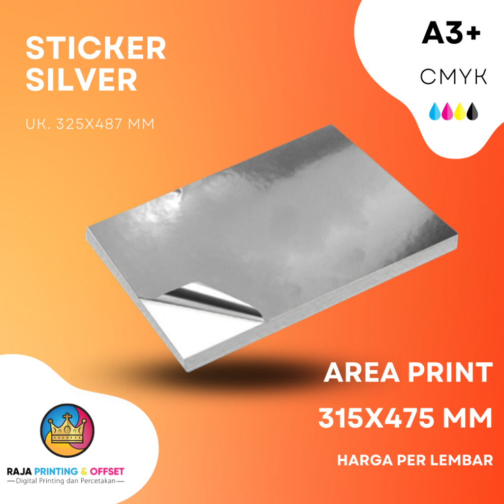 Jual DIGITAL PRINT A3+ Cetak Sticker Stiker Silver | Shopee Indonesia