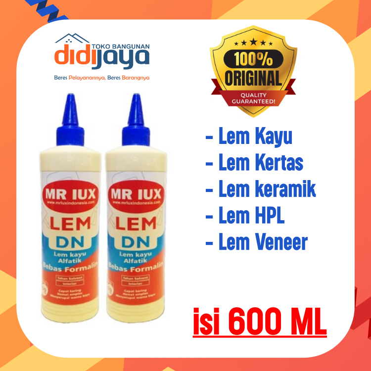Jual Lem kayu ALIPHATIK DN MR LUX 600 Gram Lengket Cepat Kering - Lem ...