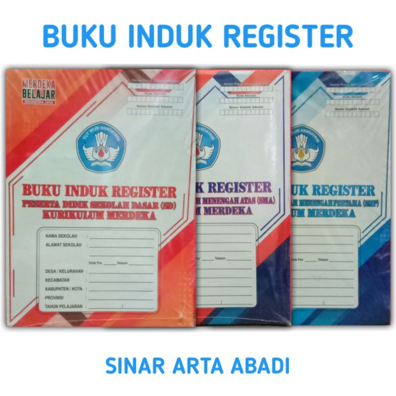 Jual BUKU INDUK REGISTER SD, SMP, SMA - Kurikulum Merdeka | Shopee Indonesia