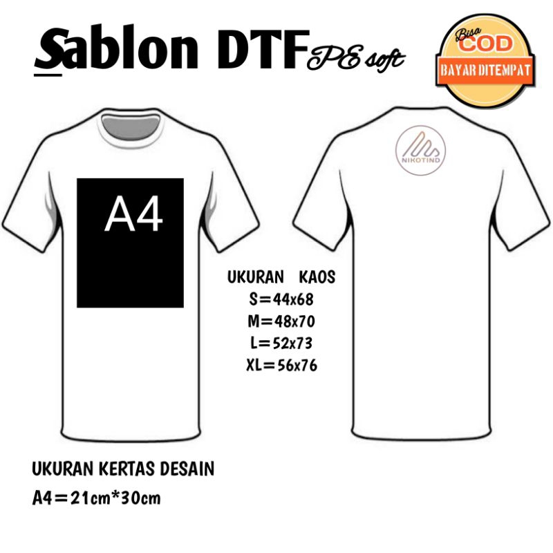 Jual Sablon Kaos DTF ukuran A4 (satuan desain sendiri) | Shopee Indonesia