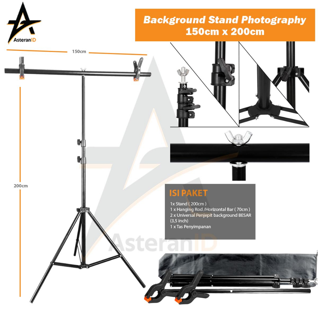 Jual Background Stand Studio Foto Stand Background Backdrop Photography ...
