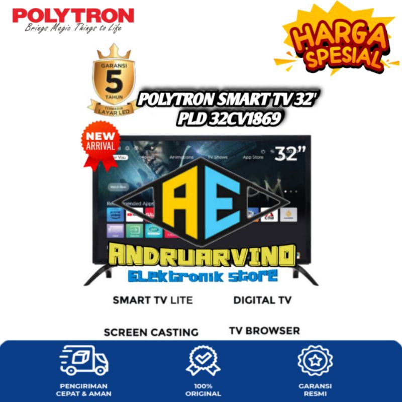 Jual POLYTRON SMART DIGITAL TV 32 INCH PLD 32CV1869 DIGITAL SMART TV GARANSI RESMI | Shopee ...