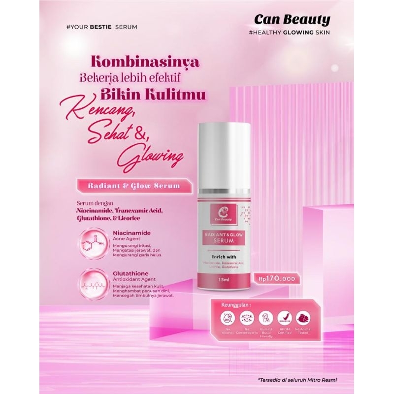 Jual RADIANT GLOW SERUM CAN BEAUTY ORIGINAL BPOM (Free Gift menarik ...