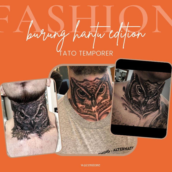 Jual Stiker Tatto Temporer Leher Burung hantu Tengkorak Tatto Palsu ...
