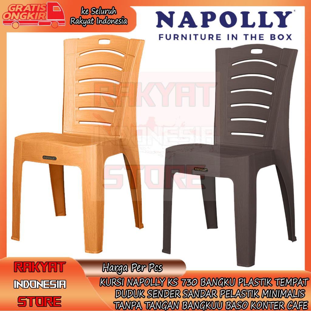 Jual KURSI NAPOLLY KS 730 BANGKU PLASTIK SENDER MAKAN TENDA TUMPUK ...