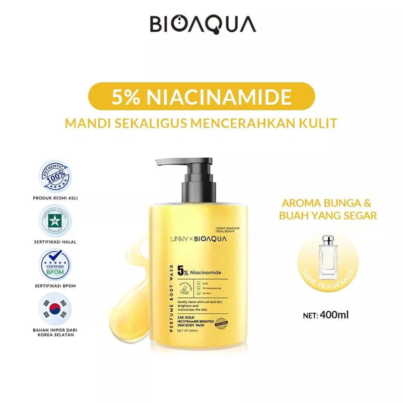 Jual BIOAQUA 24K GOLD BODY WASH 100% ORIGINAL BPOM - SABUN MANDI - SABUN CAIR | Shopee Indonesia
